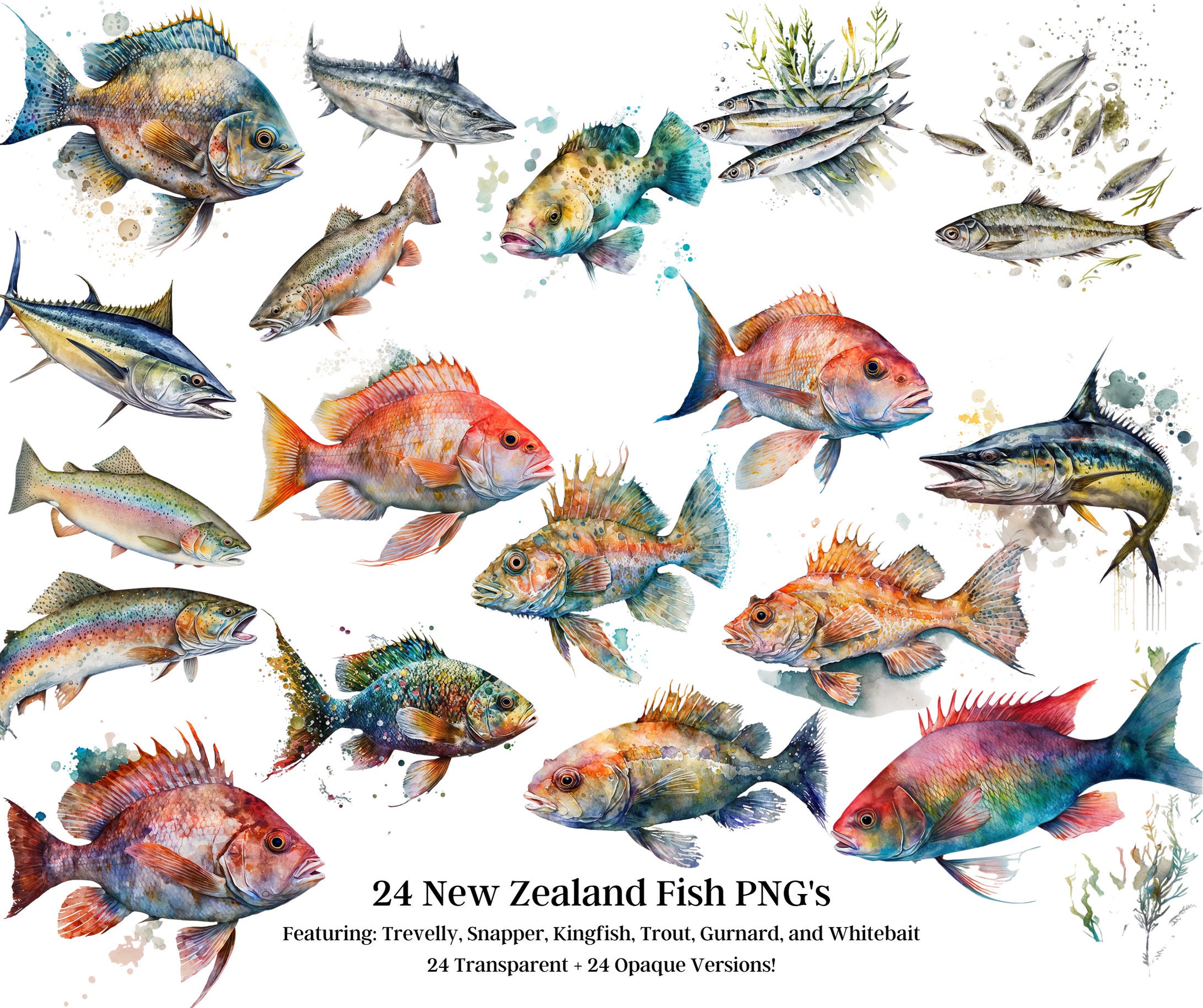 New Zealand Fish Pngs, Trevelly, Snapper, Kingfish, Trout, Gurnard ...