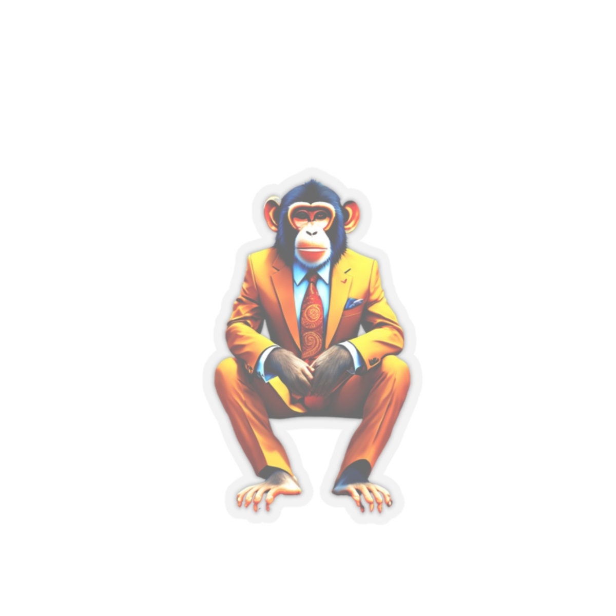 Dapper Monkey Sticker Monkey in Suit and Tie Sticker Distinguished ...