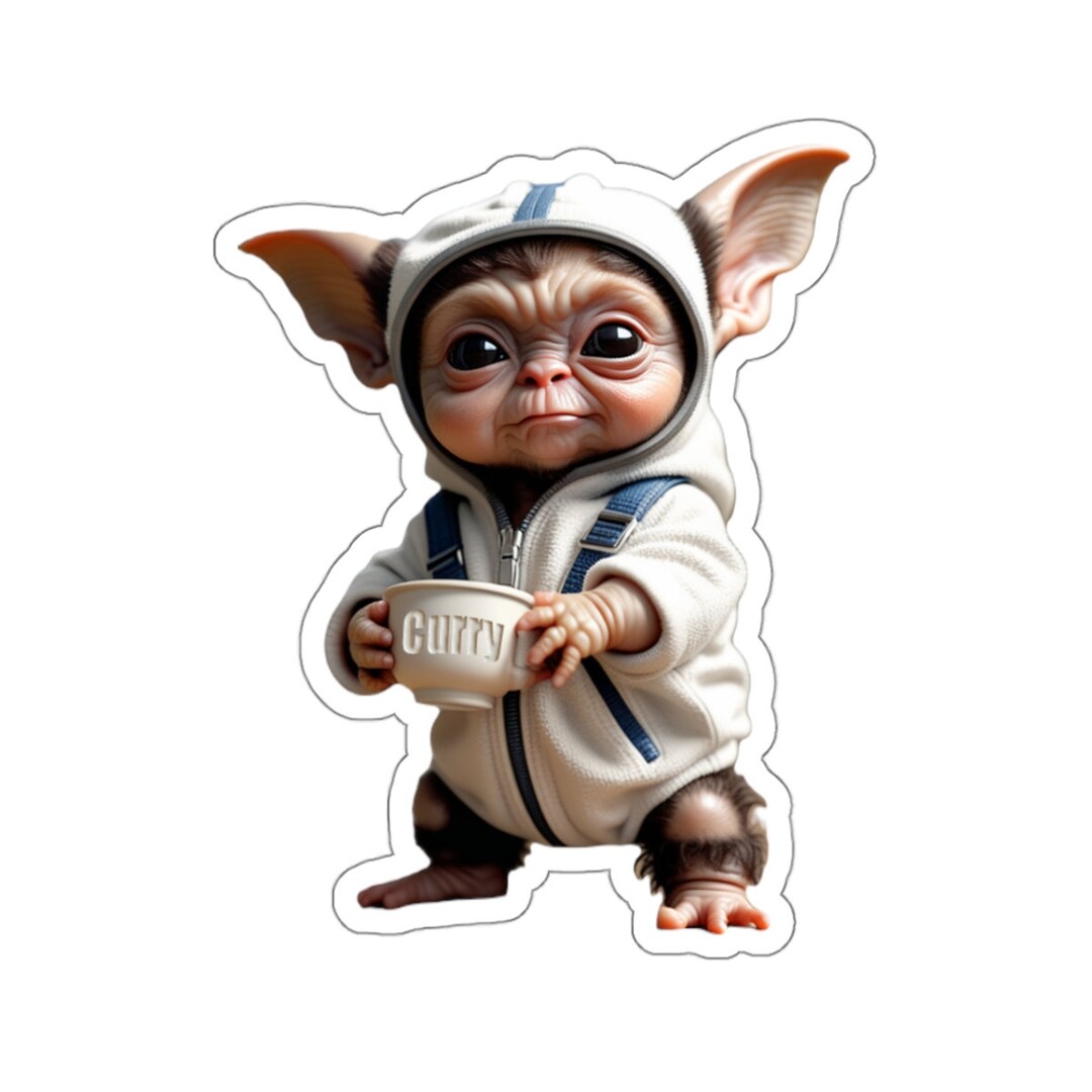 Curry Goblin Sticker Gremlin With a Cup of Curry Sticker Funny Curry ...