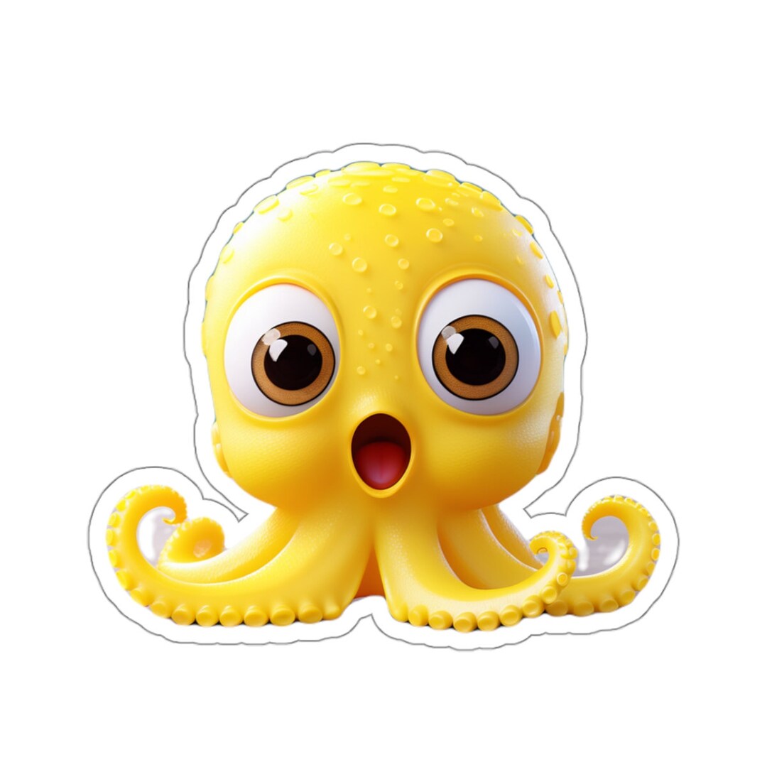 Cute Surprised Octopus Sticker Shocked Octopus With Big Eyes Sticker ...