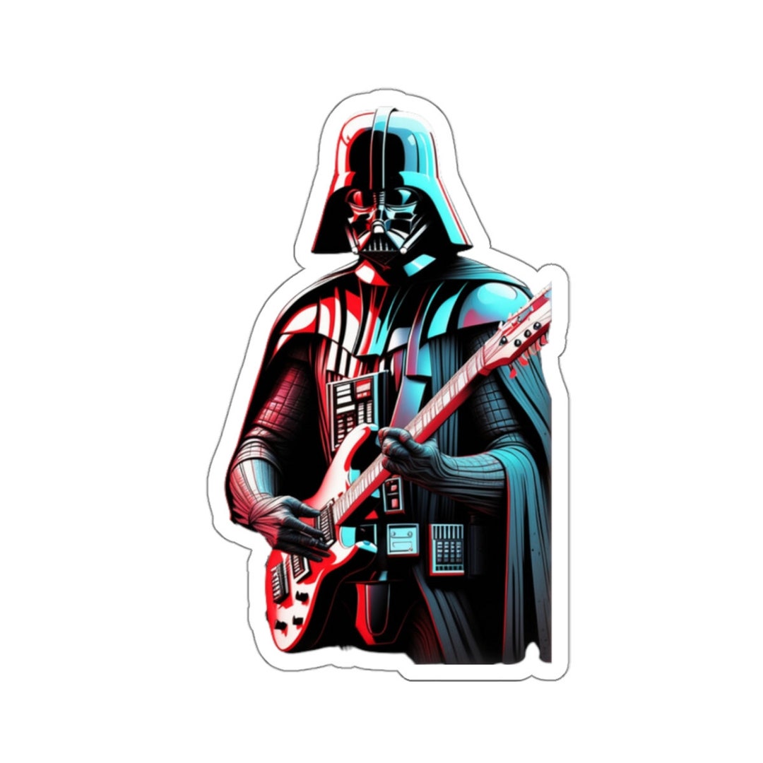 Rockstar Darth Vader Sticker Darth Vader Playing Electric Guitar ...