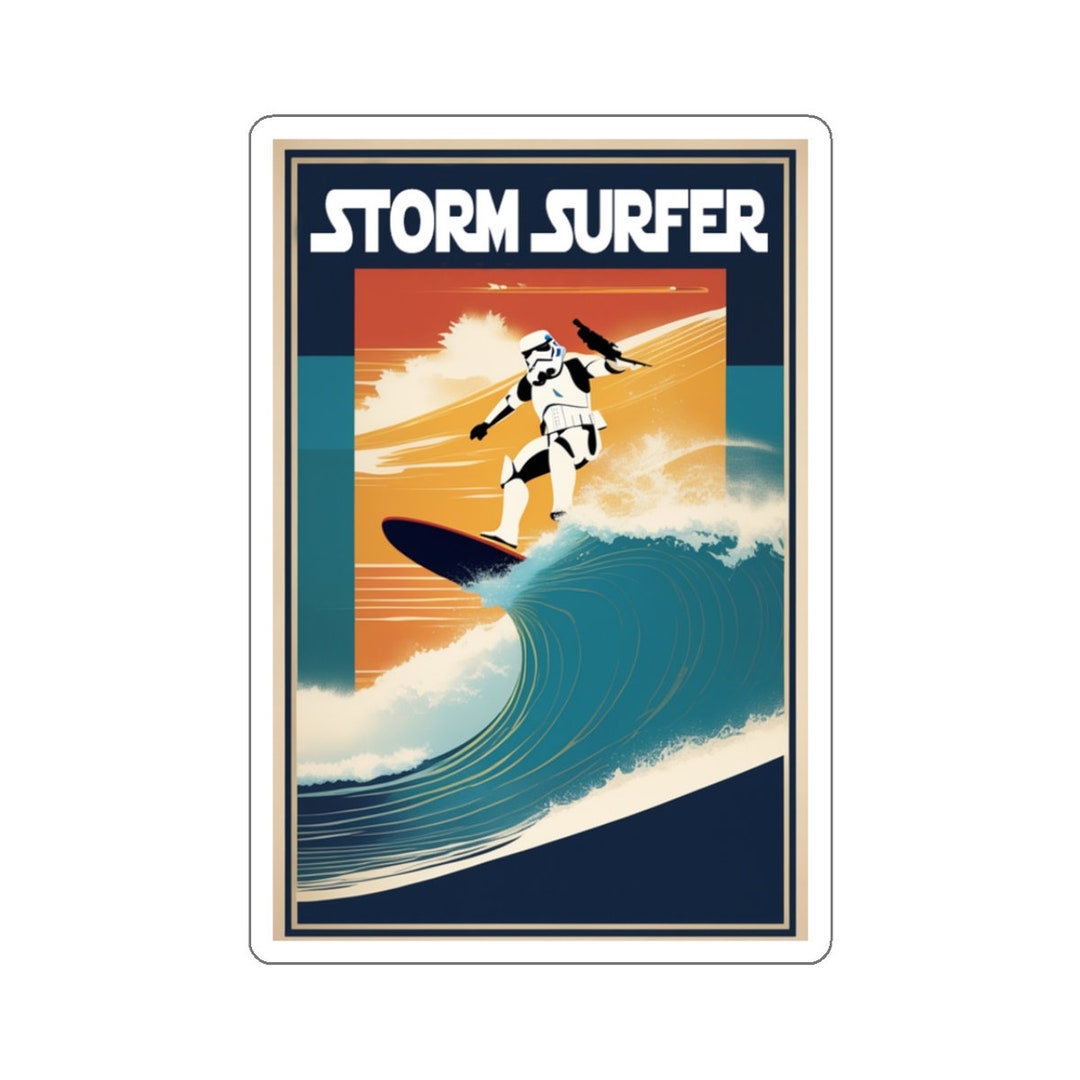 Surfer Storm Trooper Sticker Storm Trooper Surfing Waves - Etsy