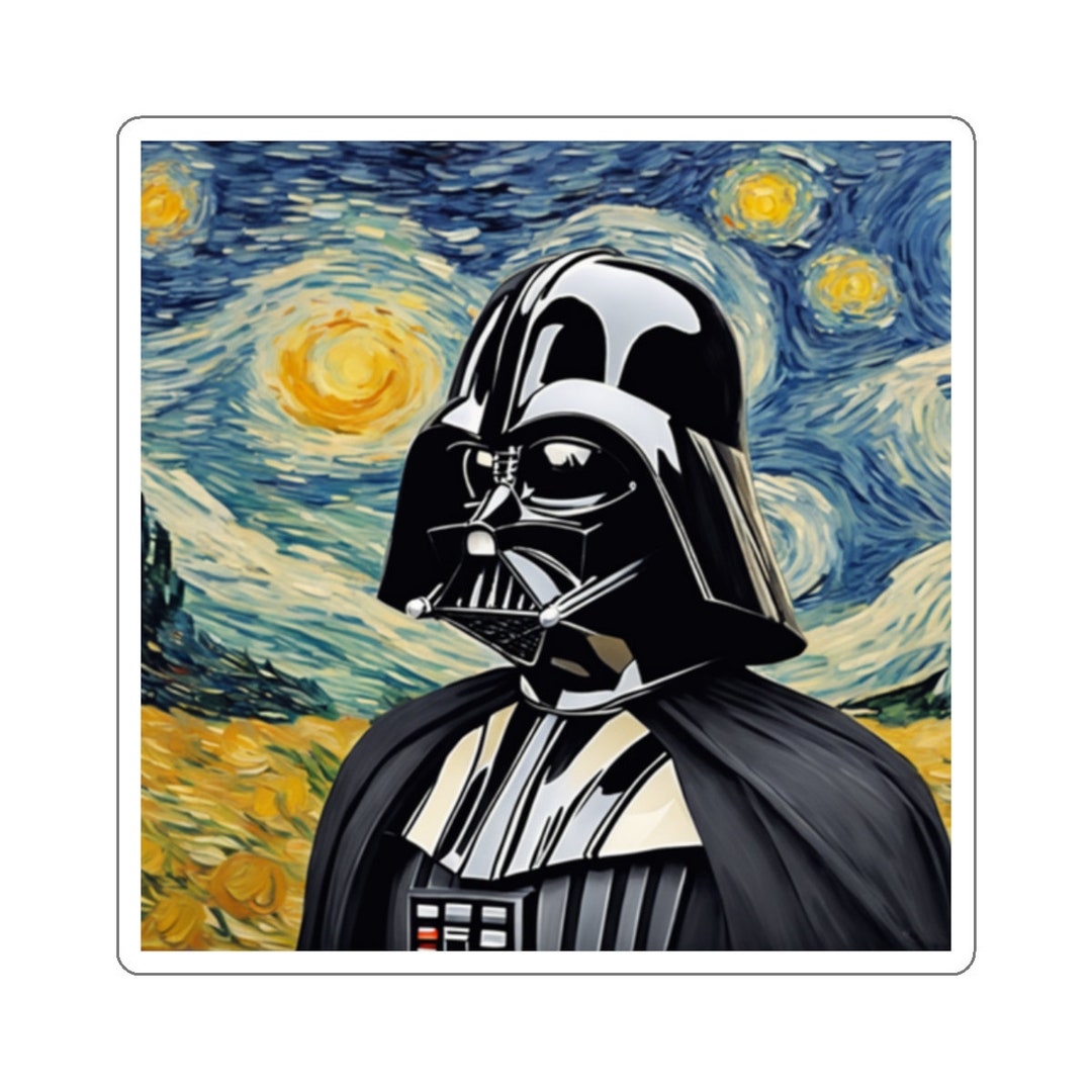 Darth Vader Sticker Darth Vader Van Gogh Painting Sticker Starry Night ...
