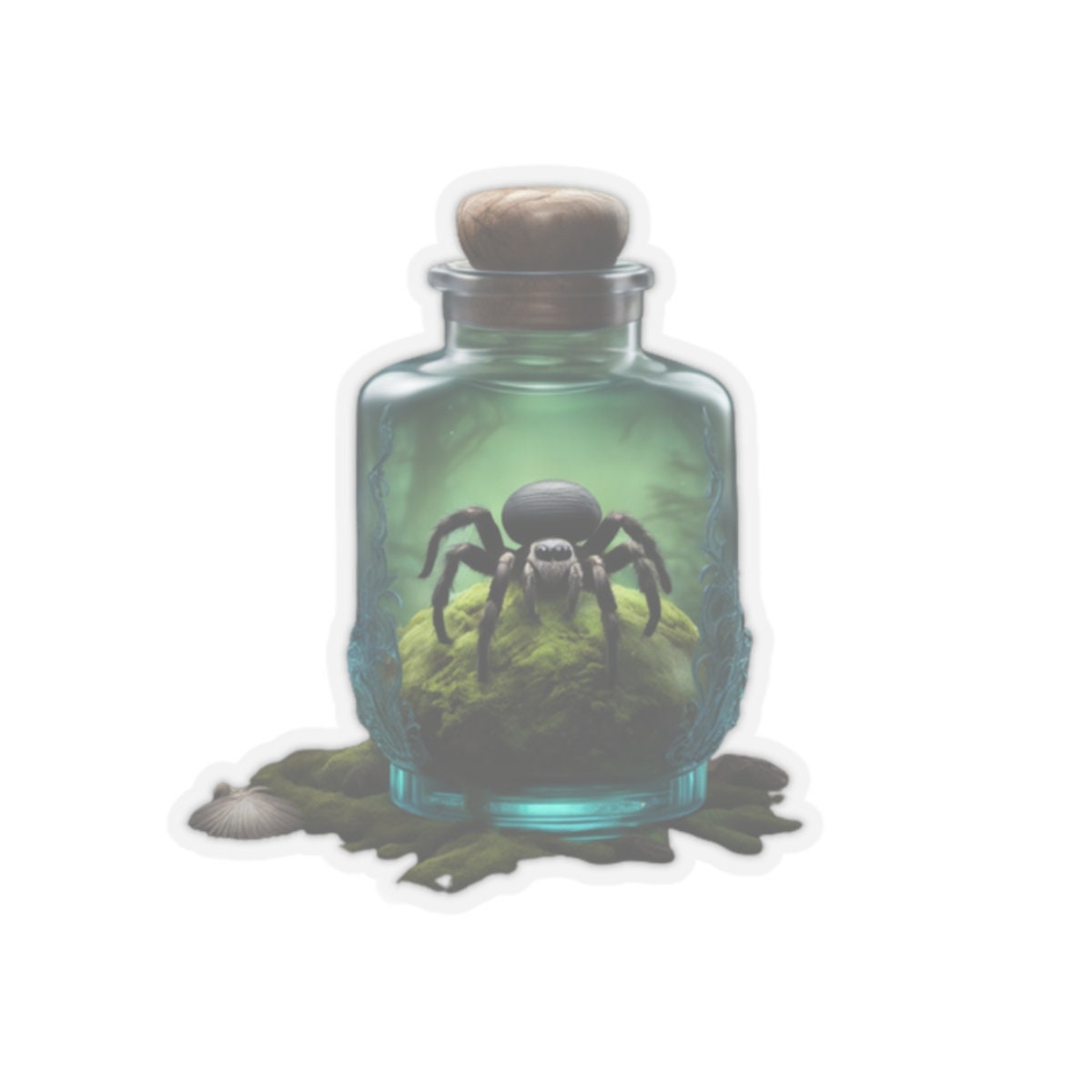 Spider Sticker Spider in a Jar Sticker Creepy Halloween Sticker Insect ...