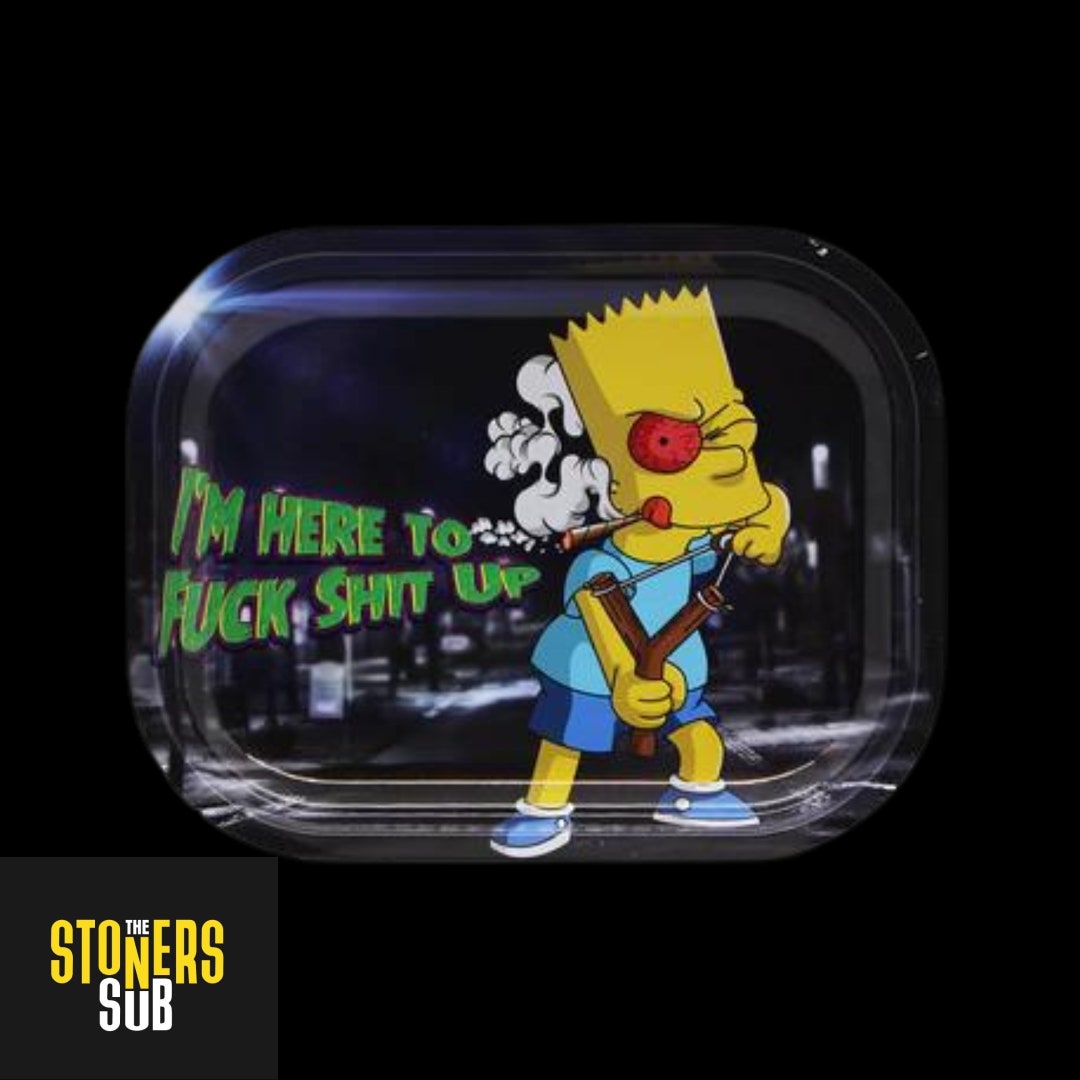 Bart Fuxk Shxt up Mini Rolling Tray/ Mini Rolling Tray/ - Etsy