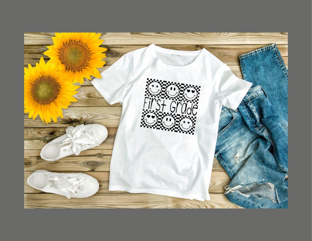 First Grade Smiley Faces - Back to School Digital Download | PNG + SVG ...