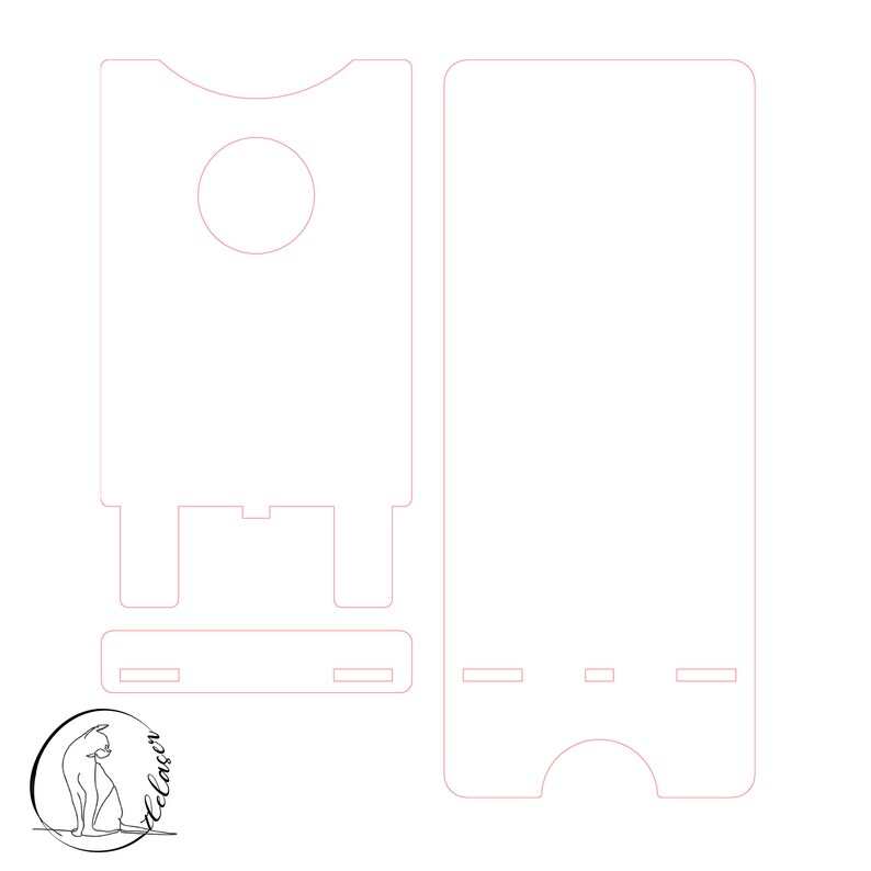 Basic Phone Standing or Phone Holder SVG File. DYI Wooden Phone ...