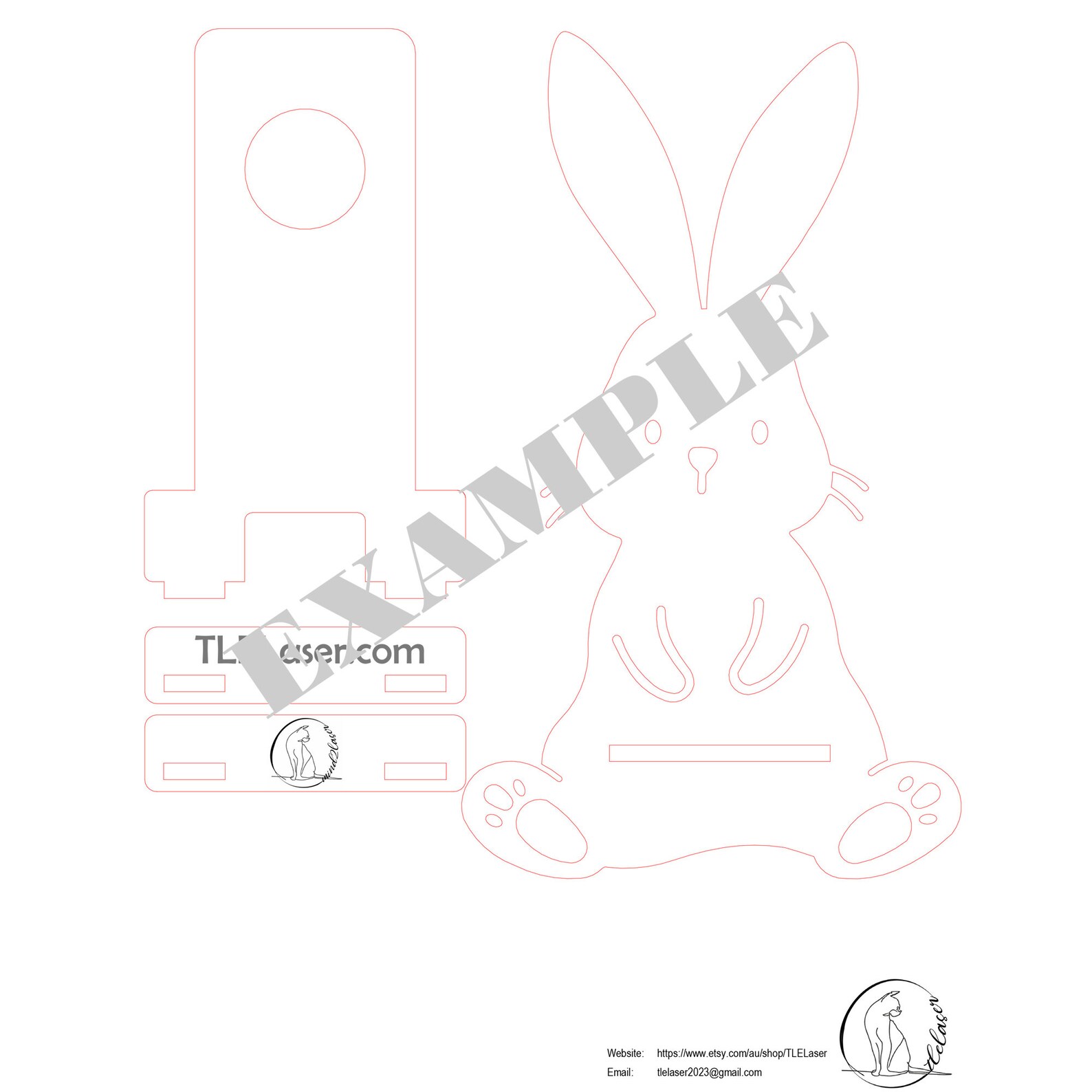 Bunny Phone Standing or Rabbit Phone Holder SVG File. DYI Wooden Phone ...