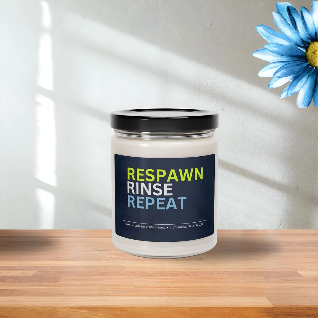 Respawn Rinse Repeat Gamer Candle, Gaming Candle, Teenage Boy Gifts ...