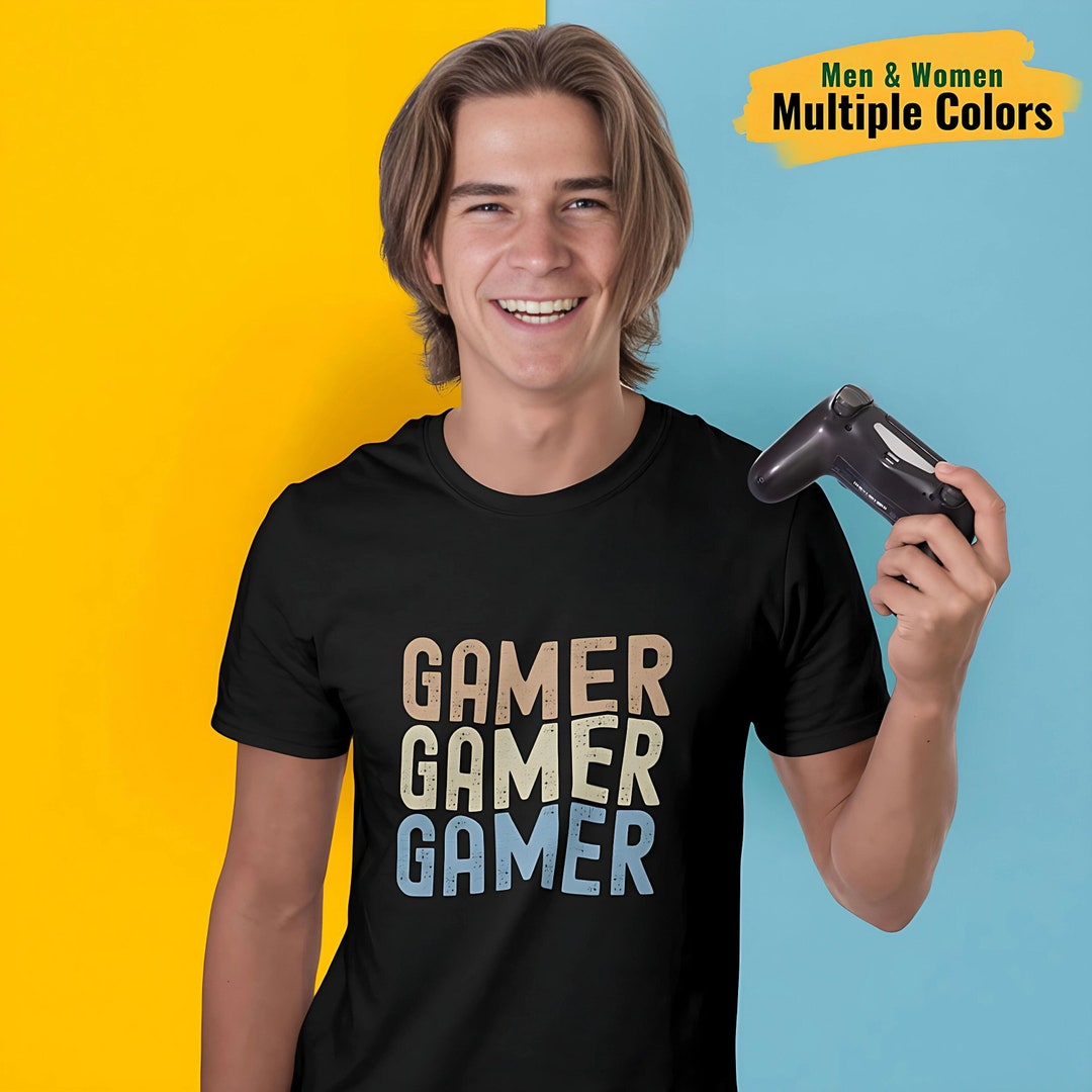Distressed Gamer Shirt, Gaming Unisex T-shirt, 3-color Video Game Shirt ...