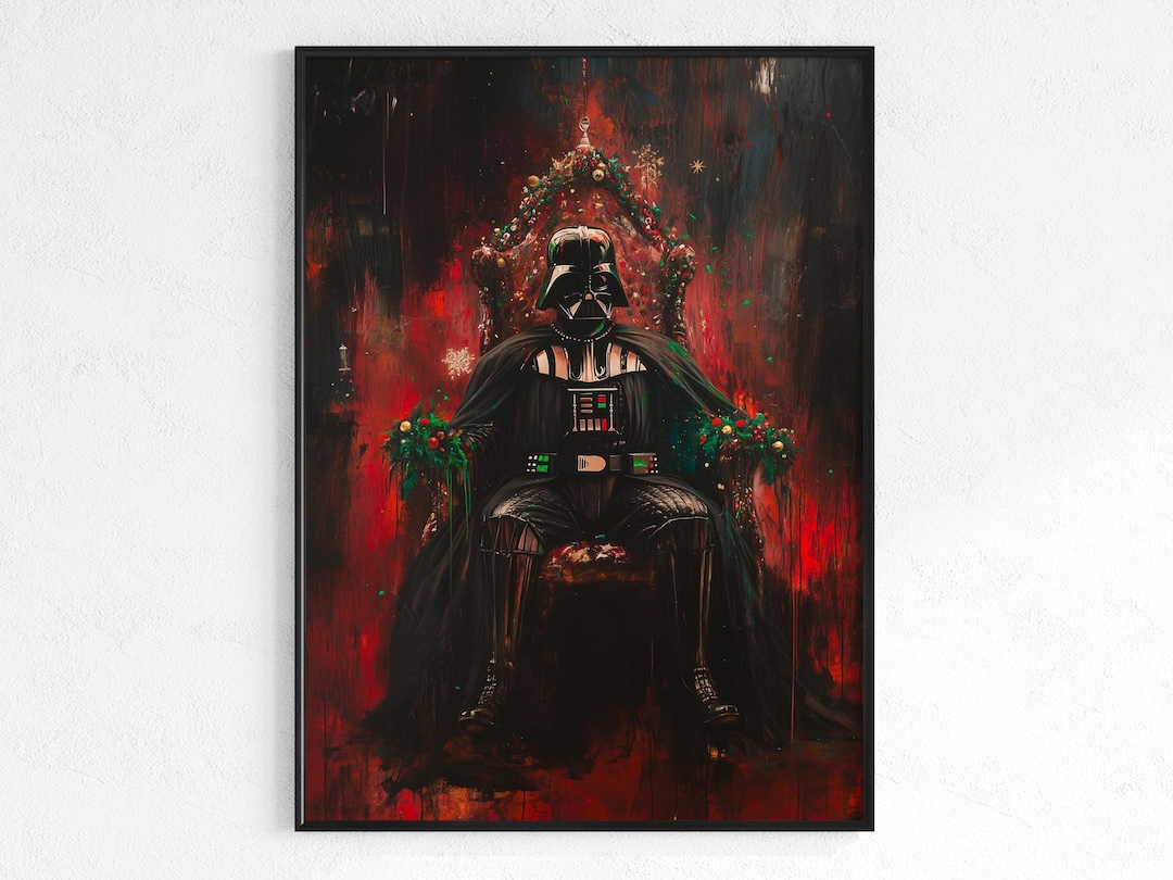 Darth Vader Poster PNG, Star Wars Christmas Art, Dark Throne Holiday ...