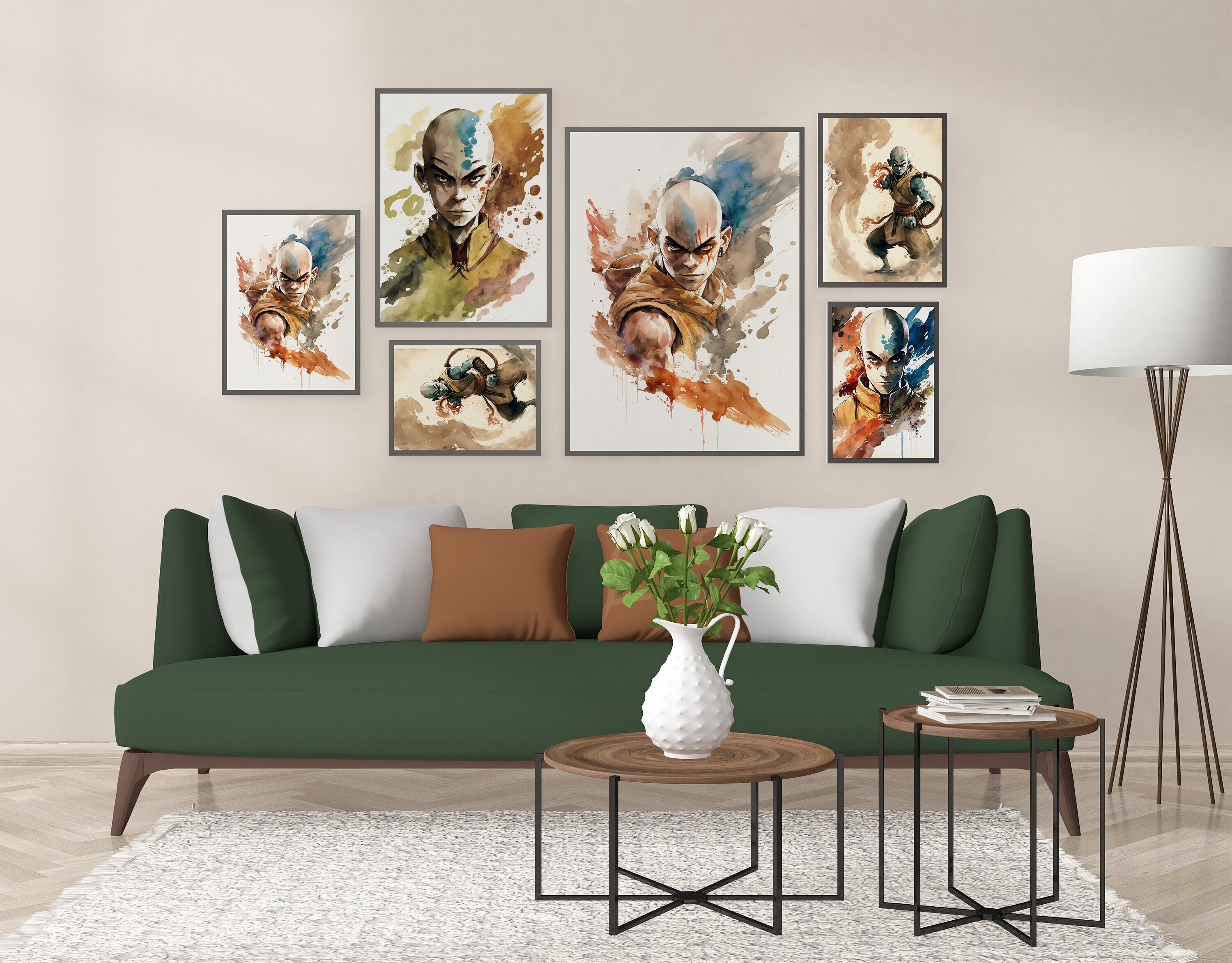 Avatar the Last Airbender Poster Set of 4, Watercolor Avatar Paintings ...