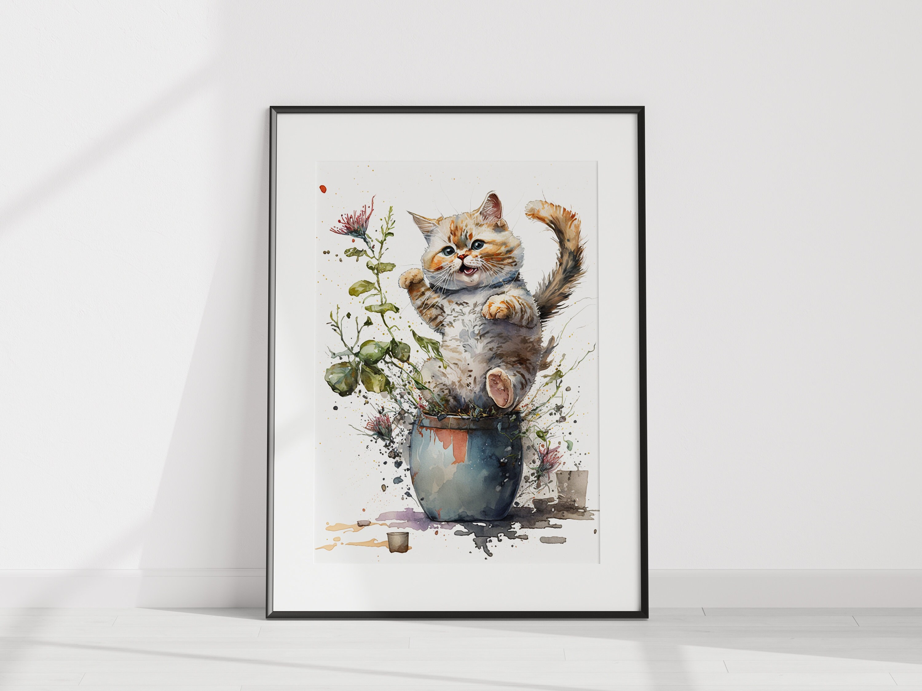 Cat Poster, One Piece Poster, Watercolor Paintings, Nursery Wall Art ...