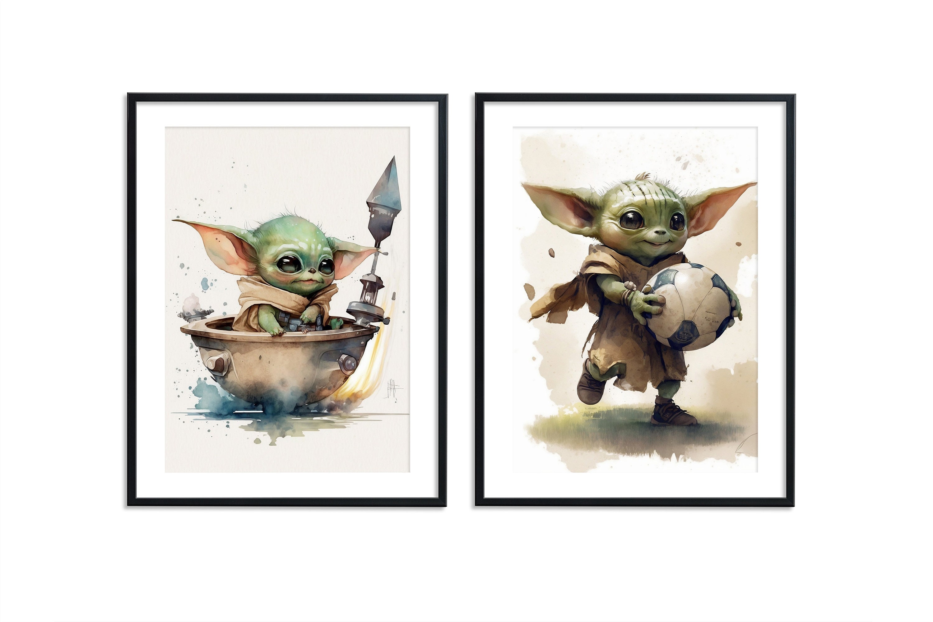 Baby Yoda Star Wars Poster Set of 6, Star Wars Wall Art, Yoda ...
