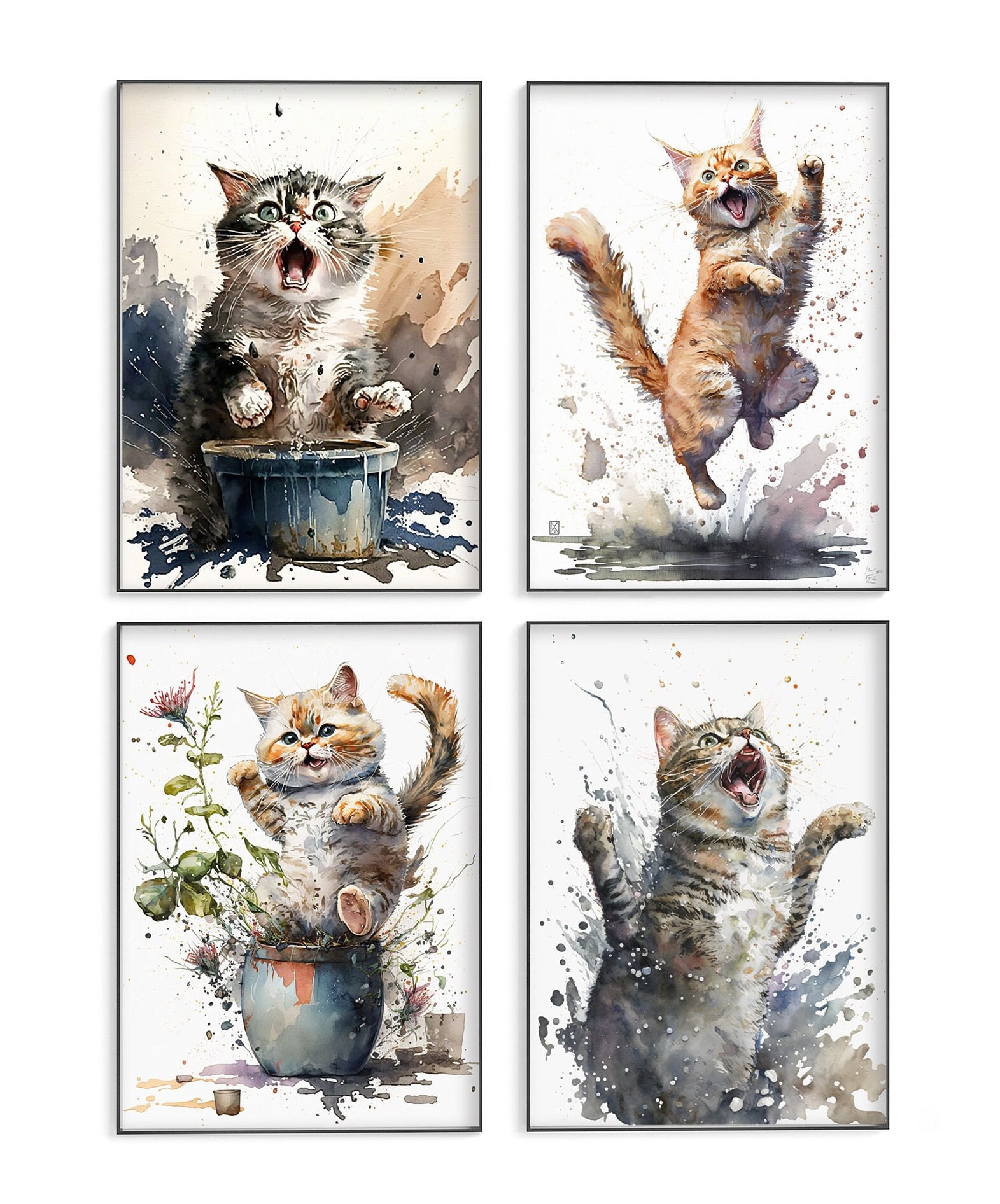 Cat Poster, One Piece Poster, Watercolor Paintings, Nursery Wall Art ...