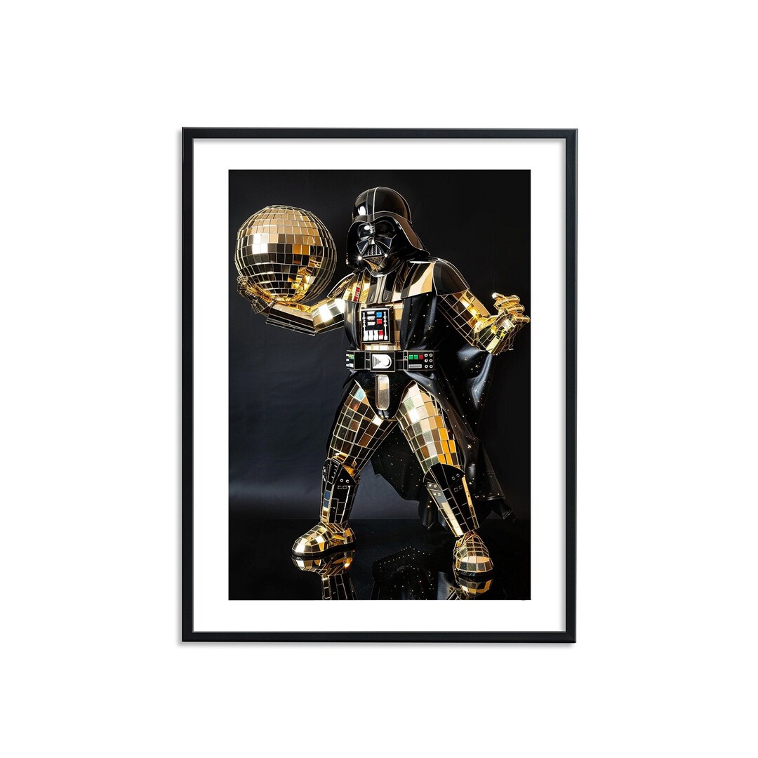Disco Darth Vader Poster Set of 4, Darth Vader Wall Art, Star Wars ...