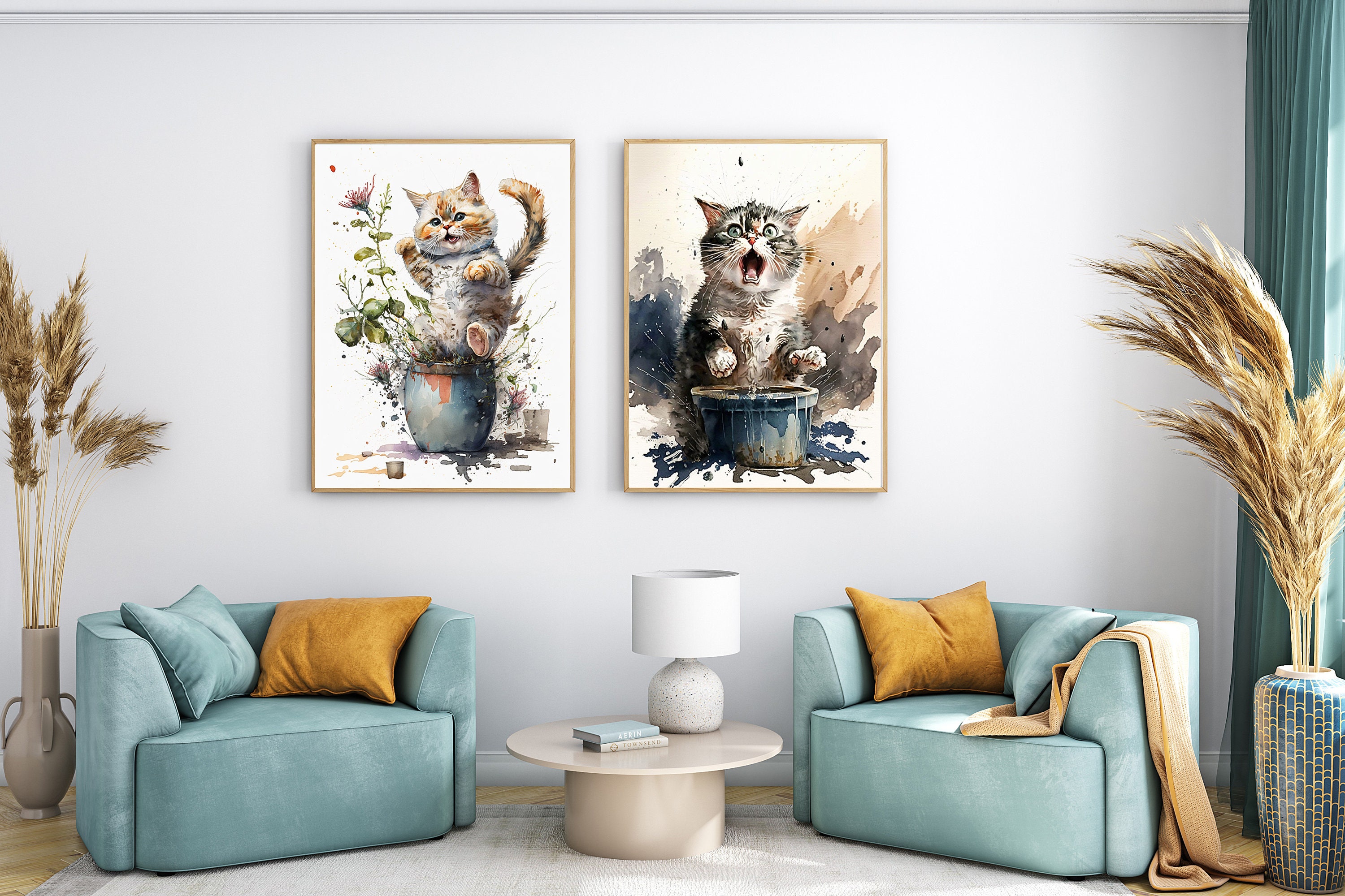Cat Poster, One Piece Poster, Watercolor Paintings, Nursery Wall Art ...