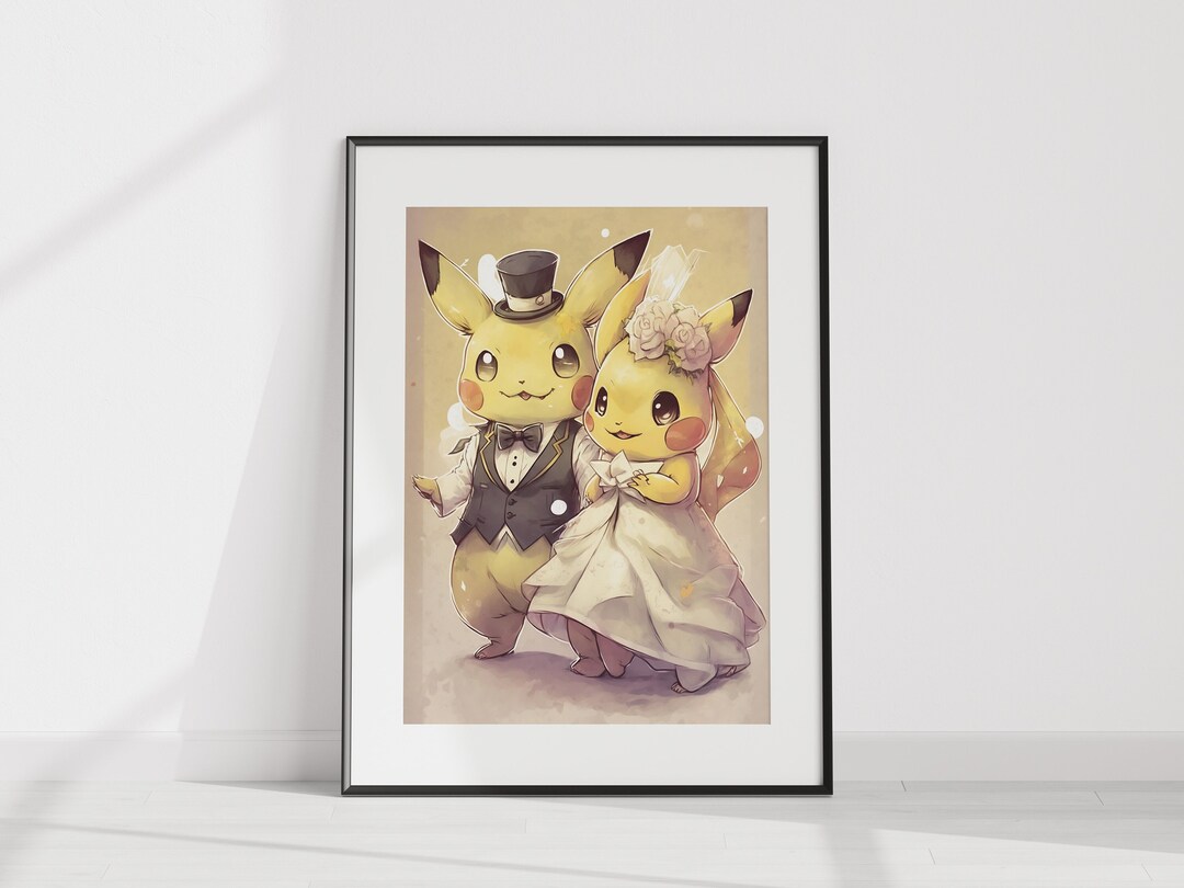 Wedding Pokemon Poster Set of 3 Watercolor Pokemon Paintings - Etsy
