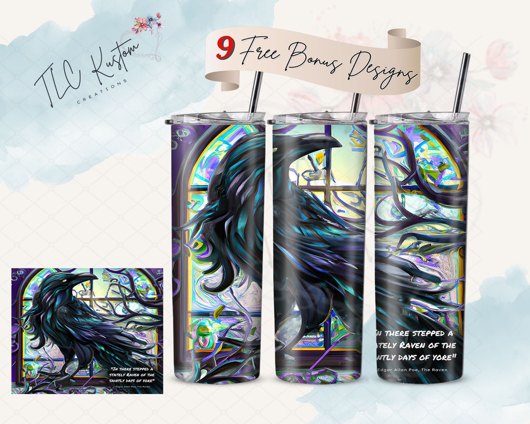 The Stately Raven Edgar Allan Poe Tumbler Design 20oz & 30oz Tumbler ...
