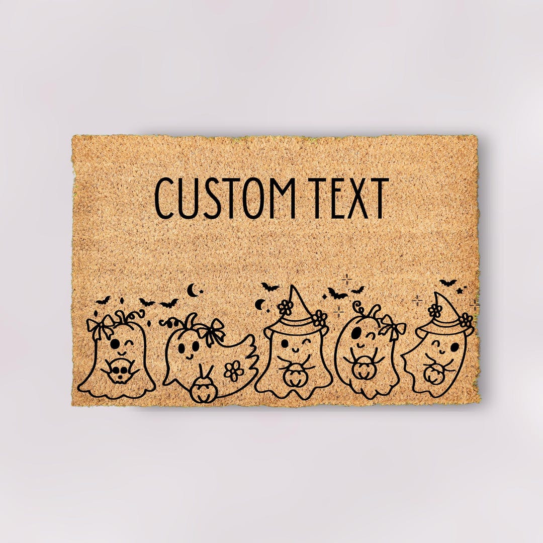 Custom Cute Ghost Door Mat Personalized Halloween Welcome Doormat Small ...