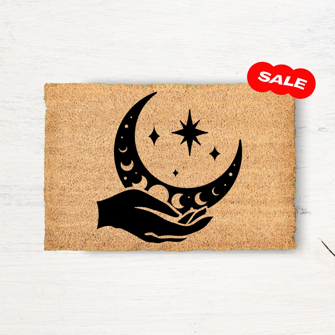 Custom Personalized Crescent Moon Phases Spiritual Doormat Celestial ...