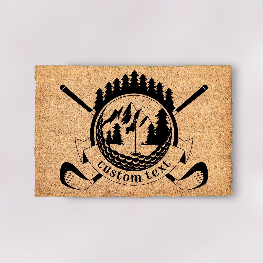 Custom Personalized Golf Ball Door Mat Golfing Family Doormat Pro ...