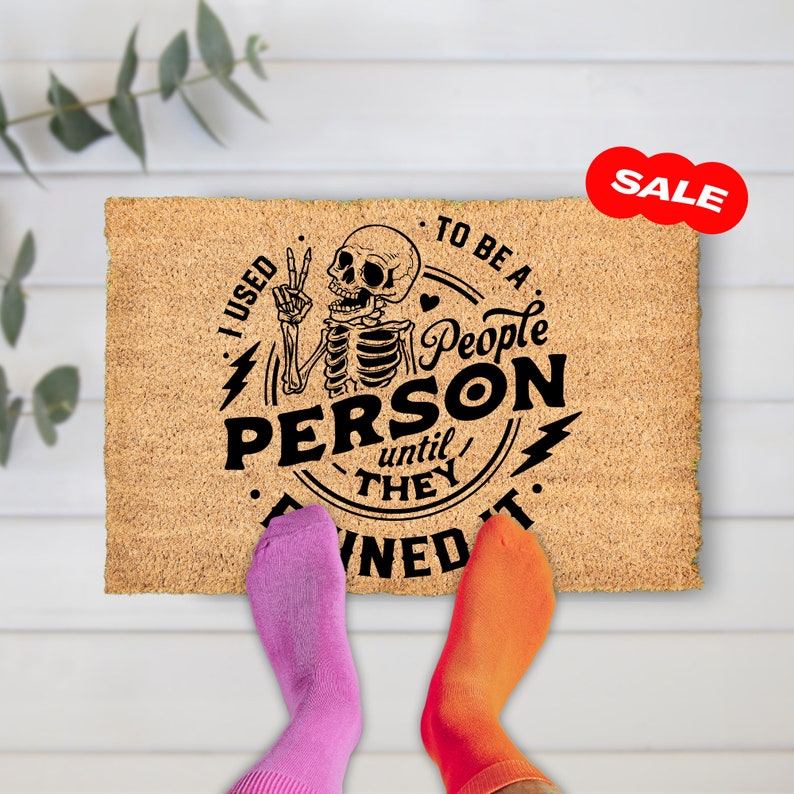 Custom Personalized Snarky Skeleton Door Mat Gothic Funny Humor Skull ...