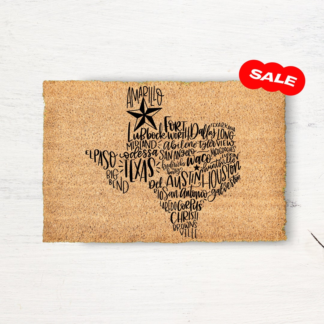 Custom Personalized Texas State Doormat Houston Dallas Southern Country ...
