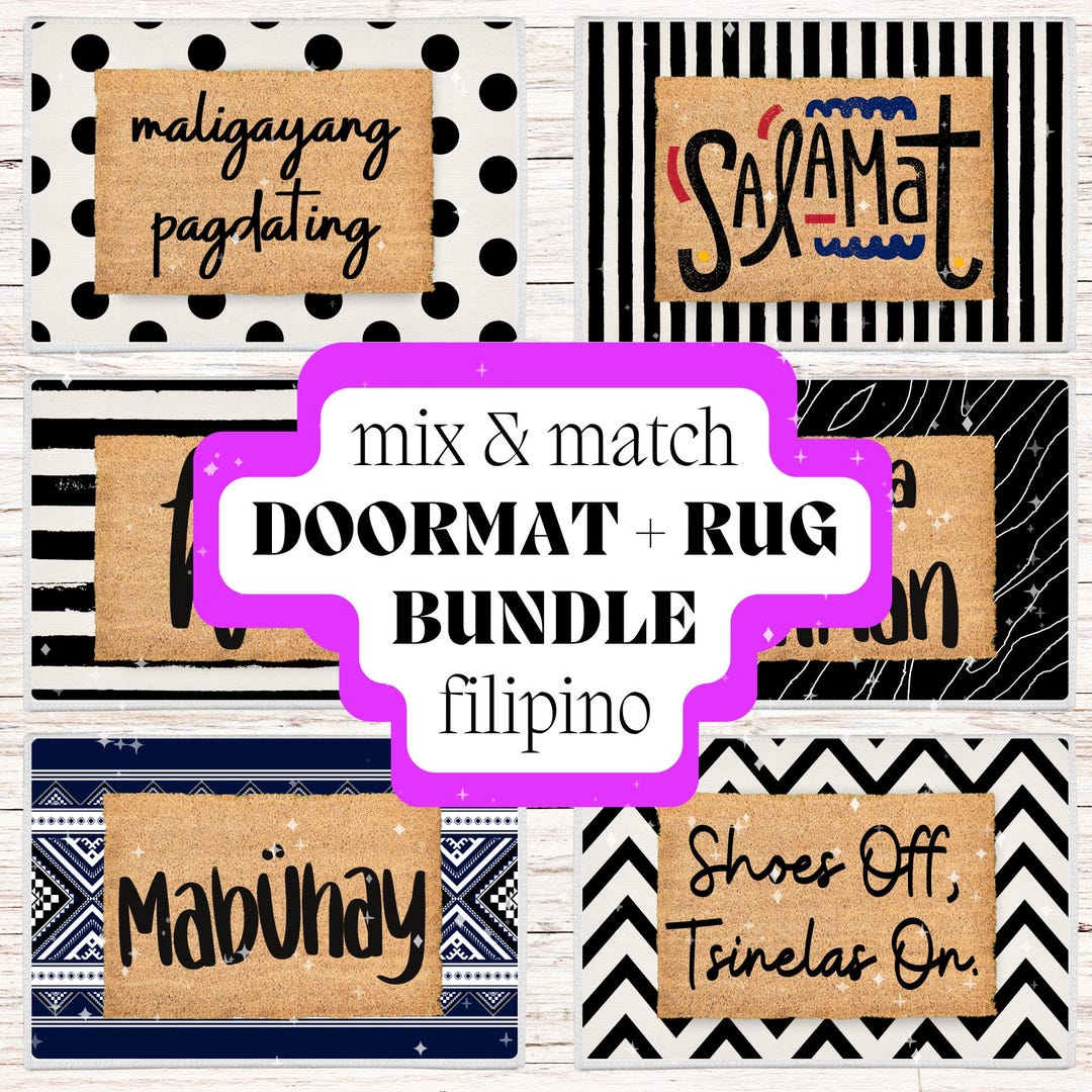 Filipino Doormat + Rug Bundle Funny Filipina Gifts Nurse Housewarming ...