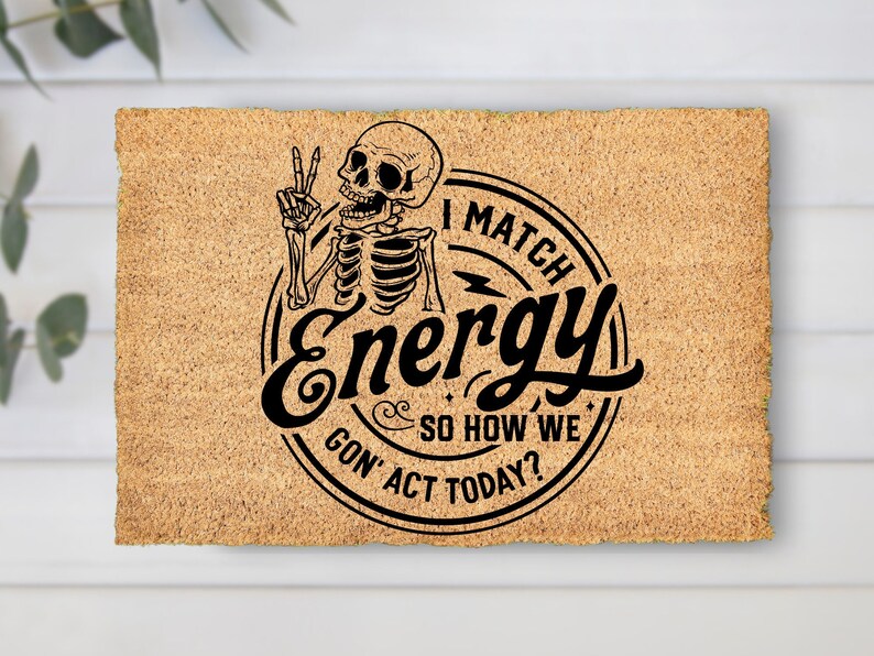 Custom Personalized Snarky Skeleton Door Mat Gothic Funny Humor Skull ...