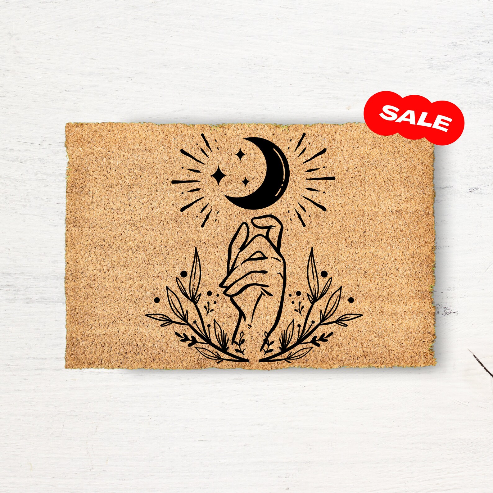 Custom Personalized Crescent Moon Star Spiritual Doormat Celestial ...