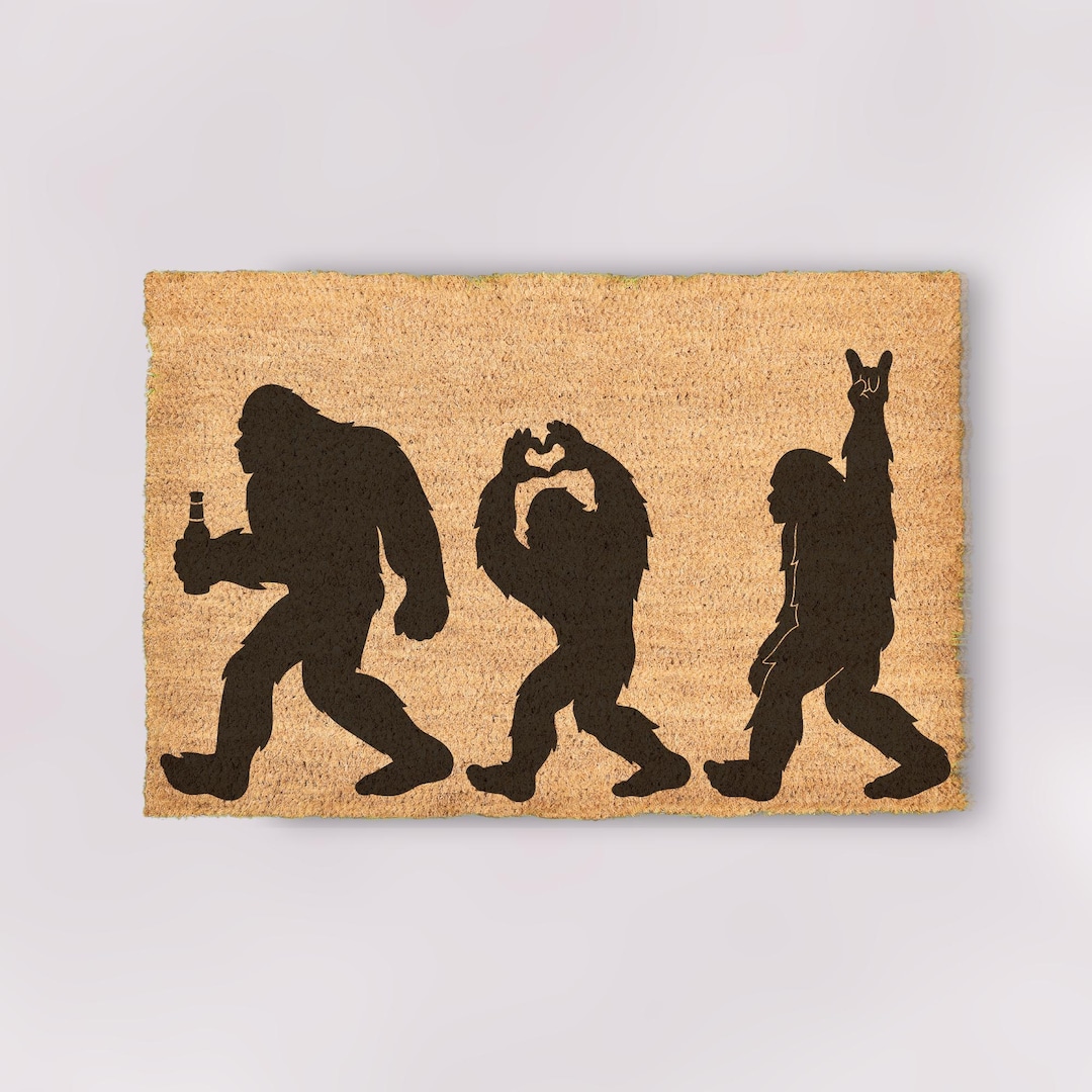 Custom Personalized Big Foot Family Door Mat Cute Sasquatch Doormat ...