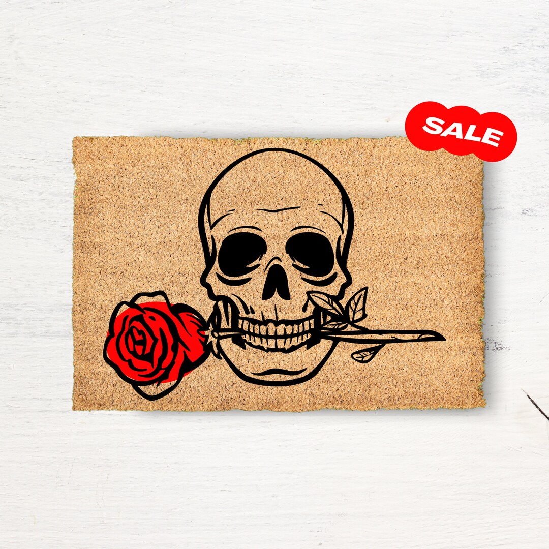 Custom Personalized Funny Skeleton Gothic Humor Skull Doormat Horror ...