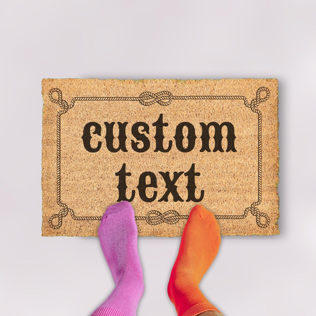 Custom Personalized Western Family Door Mat Desert Cowgirl Welcome Mat ...