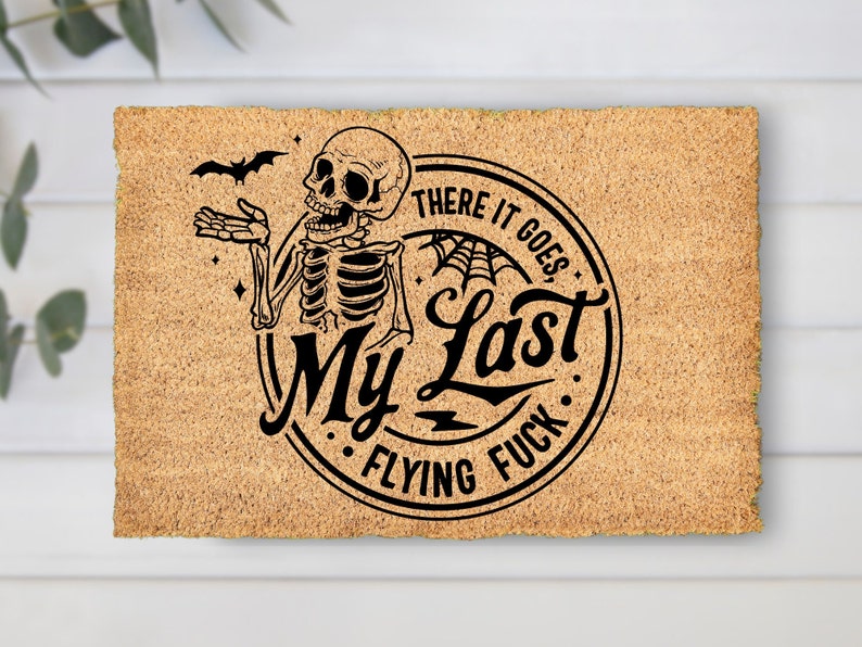 Custom Personalized Snarky Skeleton Door Mat Sarcastic Funny Humor ...