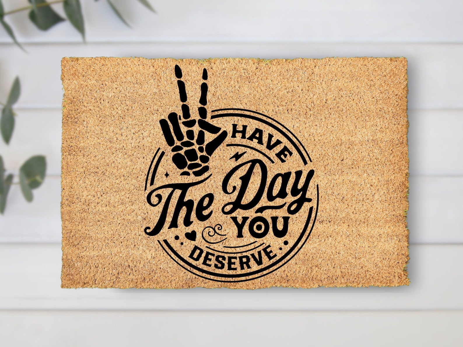 Custom Personalized Snarky Skeleton Door Mat Gothic Funny Humor Skull ...