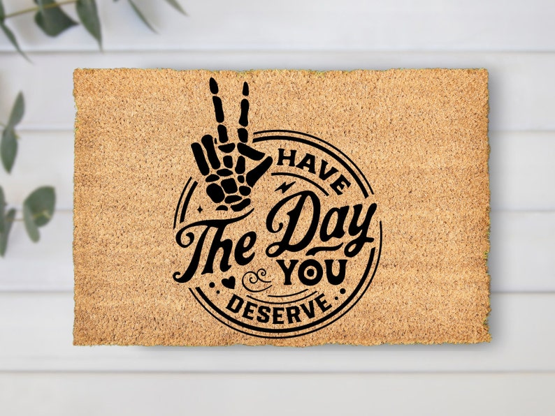 Custom Personalized Snarky Skeleton Door Mat Gothic Funny Humor Skull ...