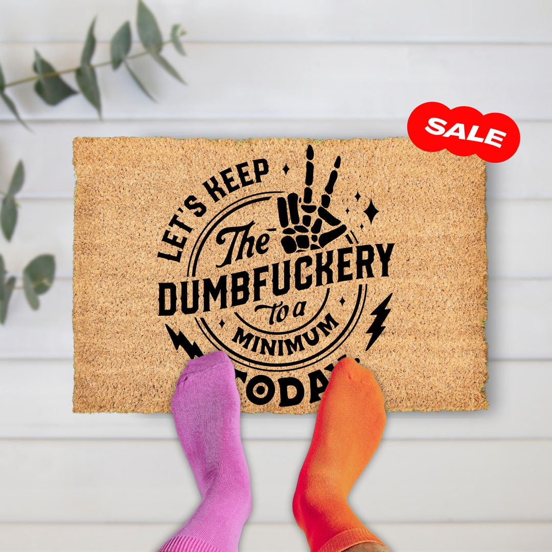 Custom Personalized Snarky Skeleton Door Mat Gothic Funny Humor Skull ...