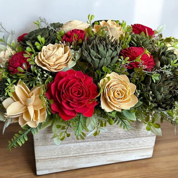 Wood Flower Arrangement - Etsy