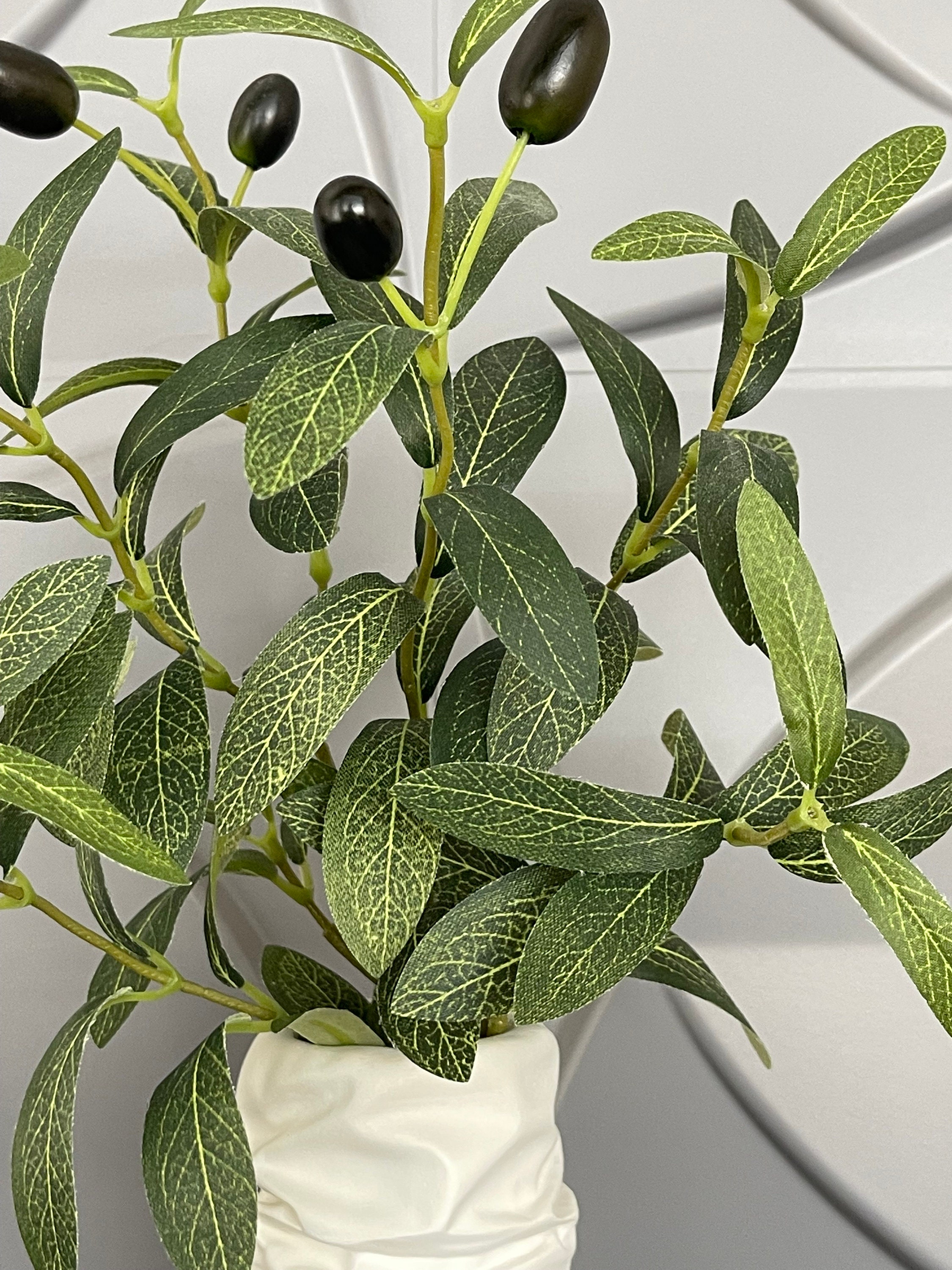 Artificial Olive Tree in Planter Fake Olive Branch in Vase Faux Olive ...