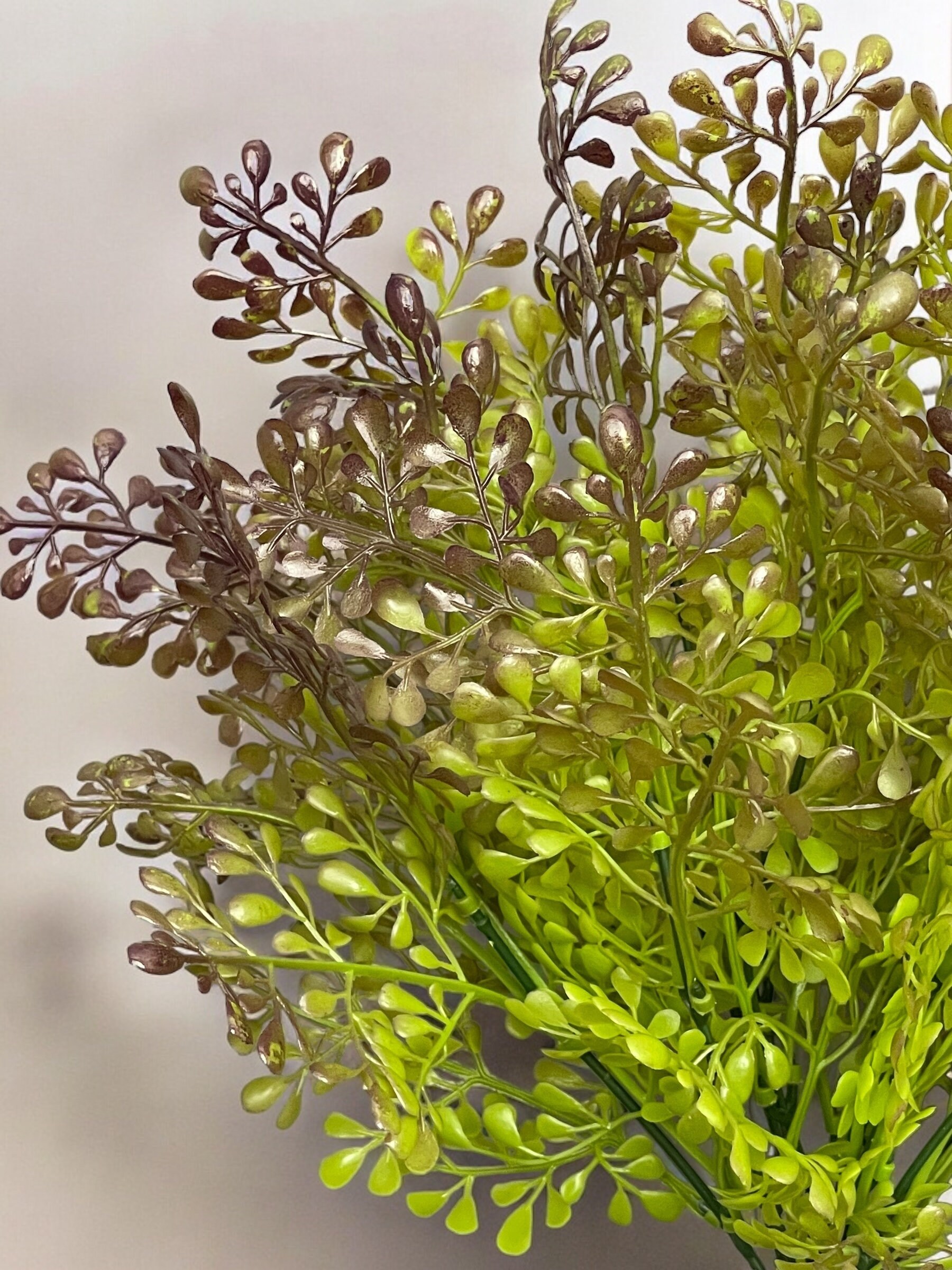 Artificial Plastic Green Grass in Vase Fake Branch Tree in Planter Faux ...