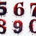 Blood Splatter PNG Alphabet and Numbers Clipart Bundle With Dripping ...