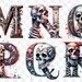 Skeleton Alphabet and Numbers Sublimation PNG Clipart Bundle in White ...