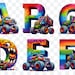 Monster Truck PNG Alphabet and Numbers Bundle, Monster Jam Sublimation ...