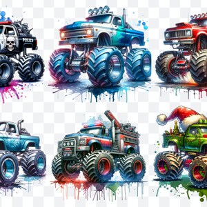 Monster Truck PNG Bundle, Monster Jam Sublimation Clipart Includes ...