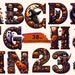 Zombie PNG Alphabet and Numbers Sublimation Clipart Bundle in Pink and ...