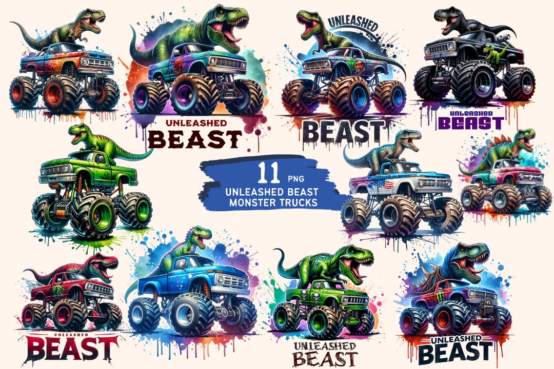 Monster Truck PNG Bundle, Unleashed Beast Monster Jam Sublimation ...