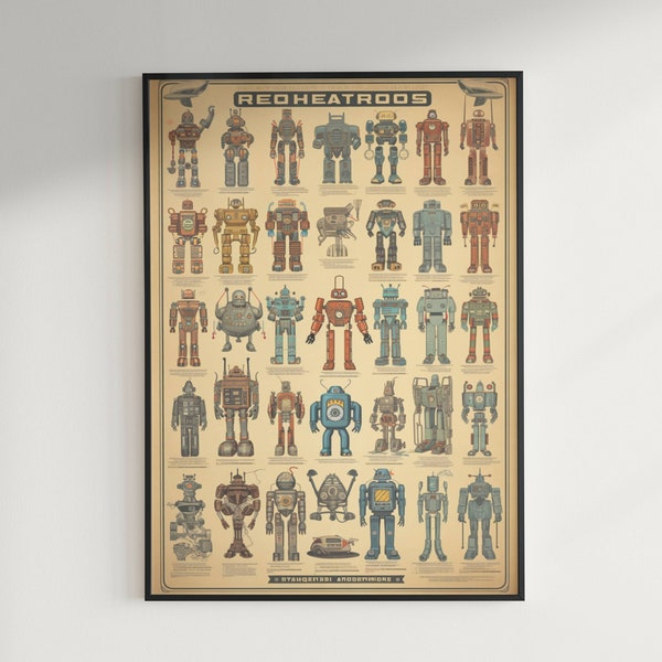 Vintage Robot Poster - Etsy