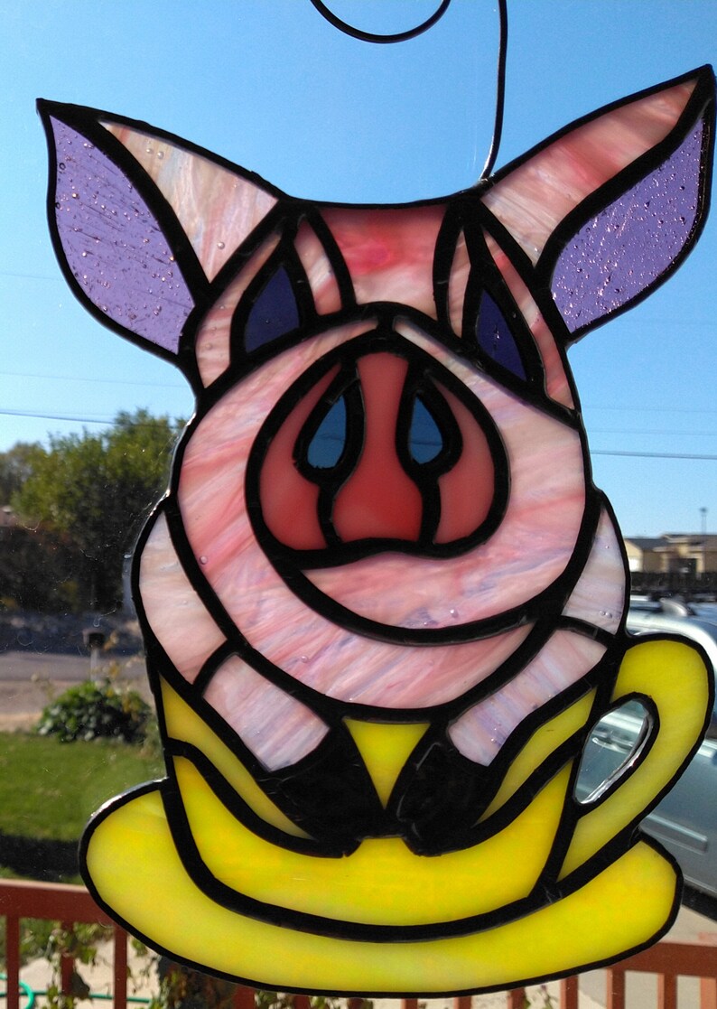 Teacup Pig Stained Glass Pattern - Etsy