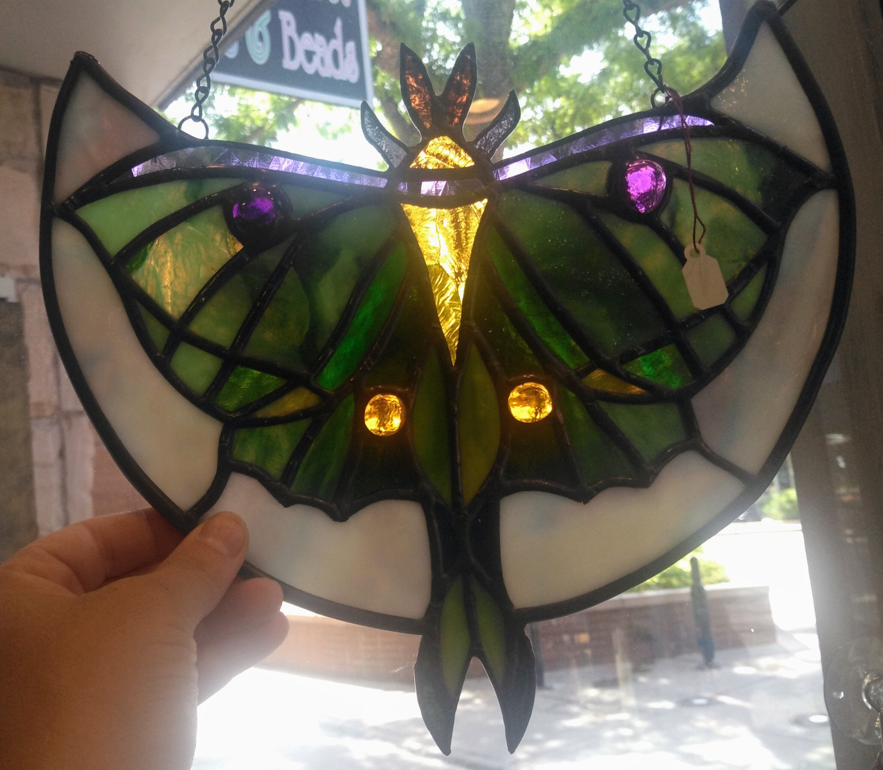 Luna Moth Crescent Moon Stained Glass Pattern - Etsy